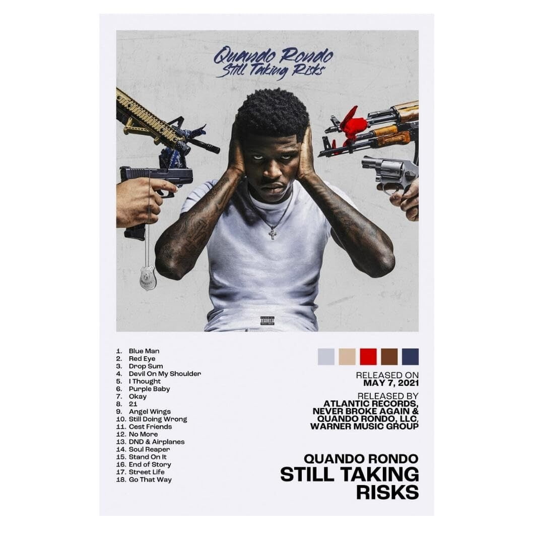 Quando Rondo Still Taking Risks Album Cover Music Poster Rap Home Decor ...