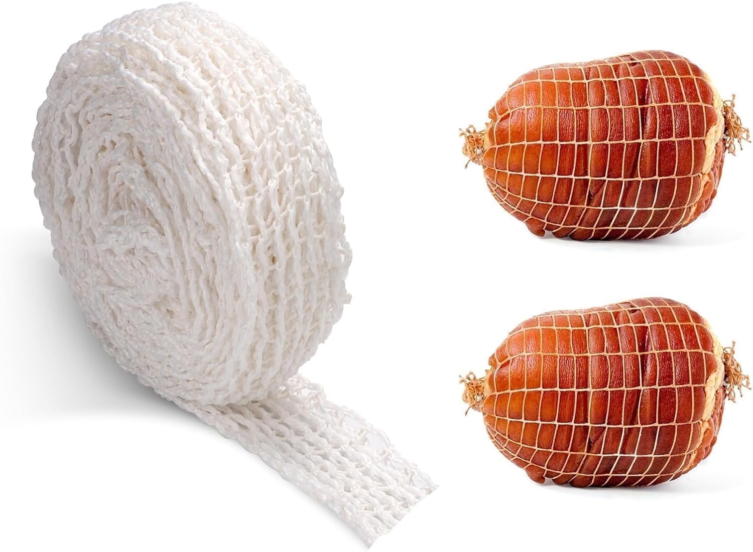 Quanmin 16.4ft/5m Elastic Meat Netting (18 Holes): For Beef/Turkey/Ham ...