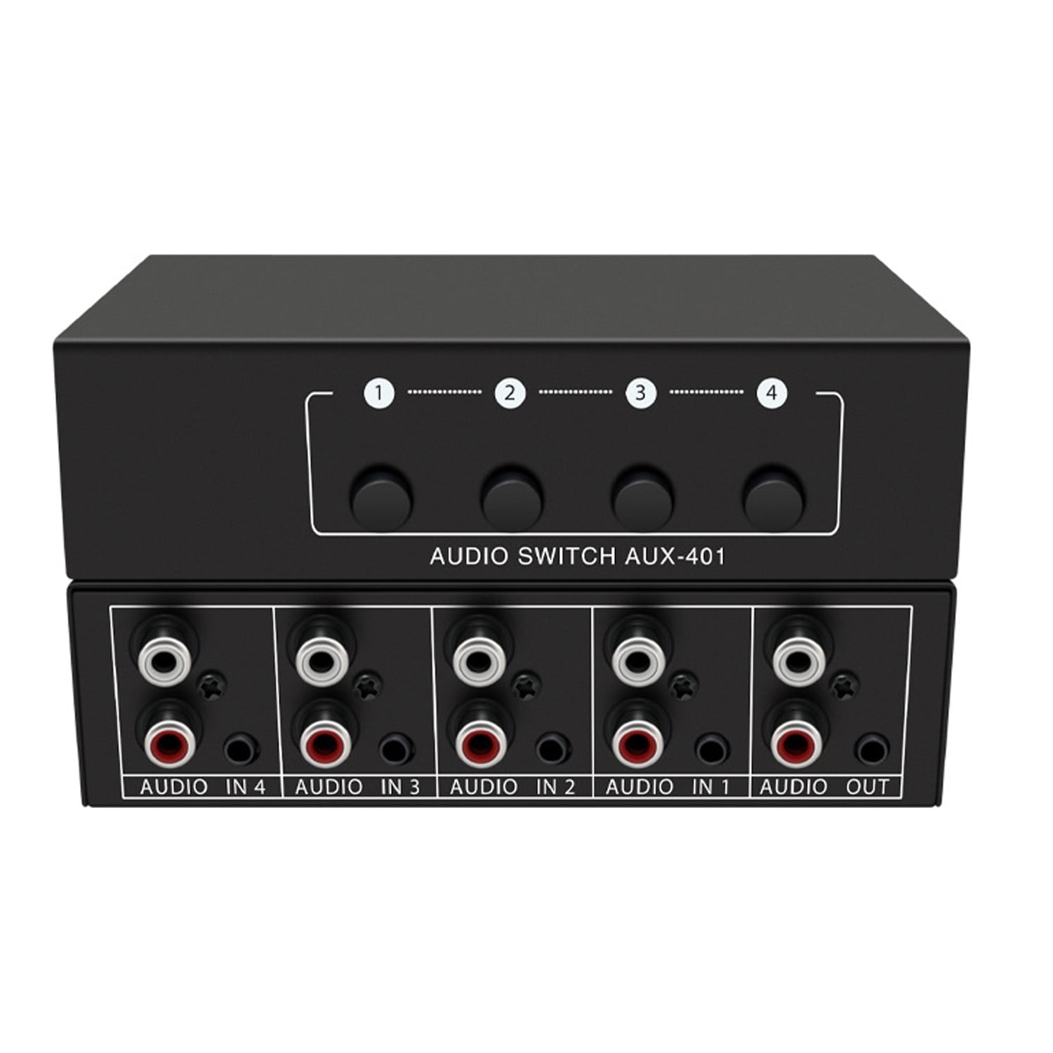 Quanmin 4-in-1-Out RCA & 3.5mm Aux Audio Switch Box, Audio Converter ...