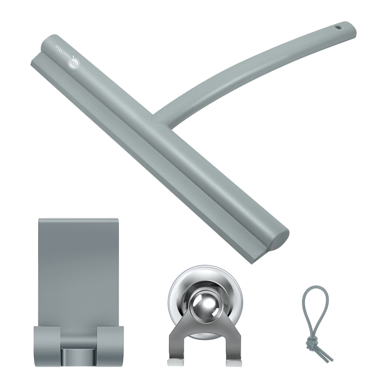 Quanmin Rounded Shower Squeegee with Handle, 9 inch Stainless Steel ...