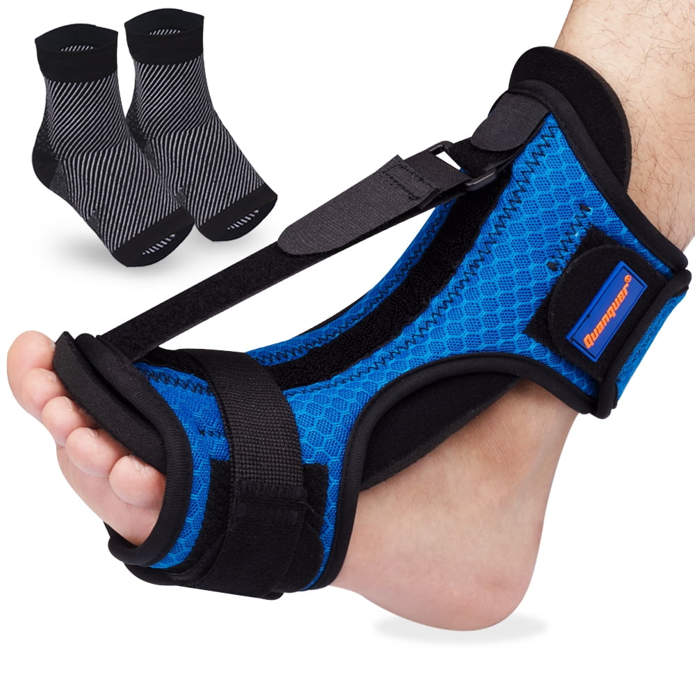 Quanquer Adjustable Plantar Fasciitis Night Splint Ankle Brace with 2 ...