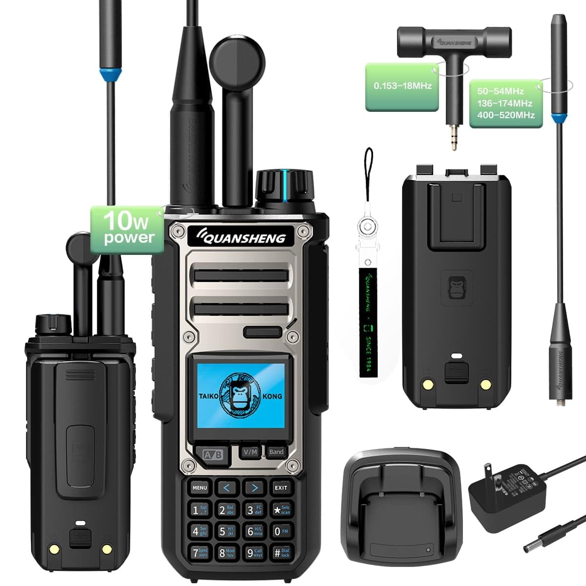 Quansheng UV-TK118 Dual-Band 10W High-Power Walkie Talkie with NOAA ...