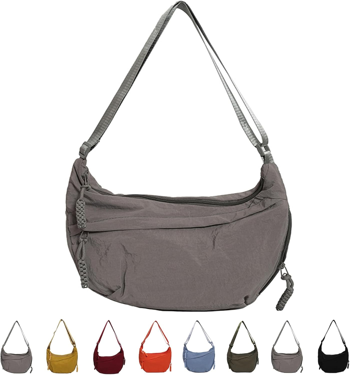 Quantifyn Crossbody Bag Adjustable Strap 3Braided Zipper Pockets ...