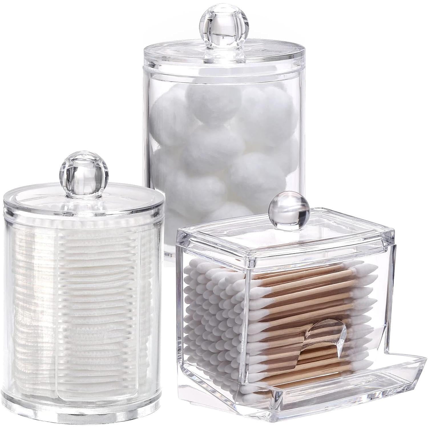 Quantity Bracket Bathroom Container, 10/7 Ounce Cotton Ball/swab ...
