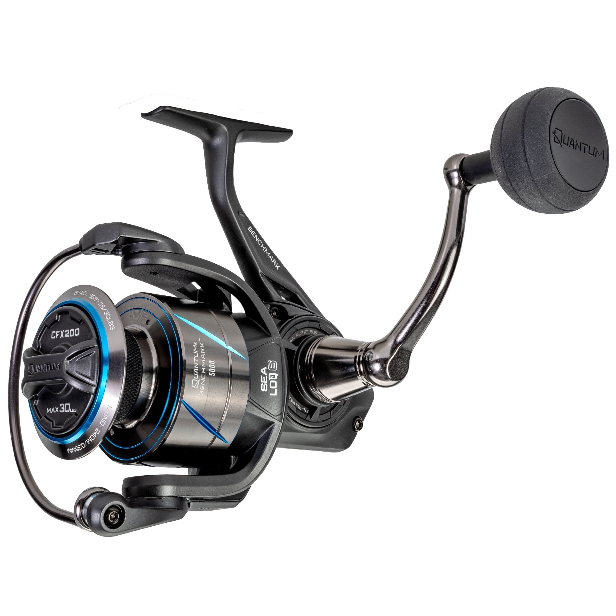 Quantum Benchmark Spinning Fishing Reel, Size 5000 Reel, 5+1 Bearings ...