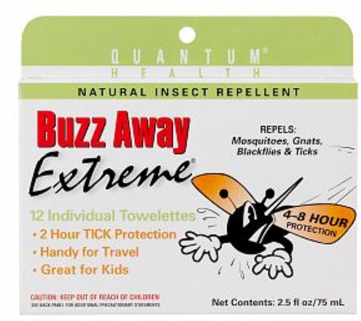 Quantum Buzz Away Insects Repellent w/ Pleasant Smelling, 12ct, 4-Pack ...
