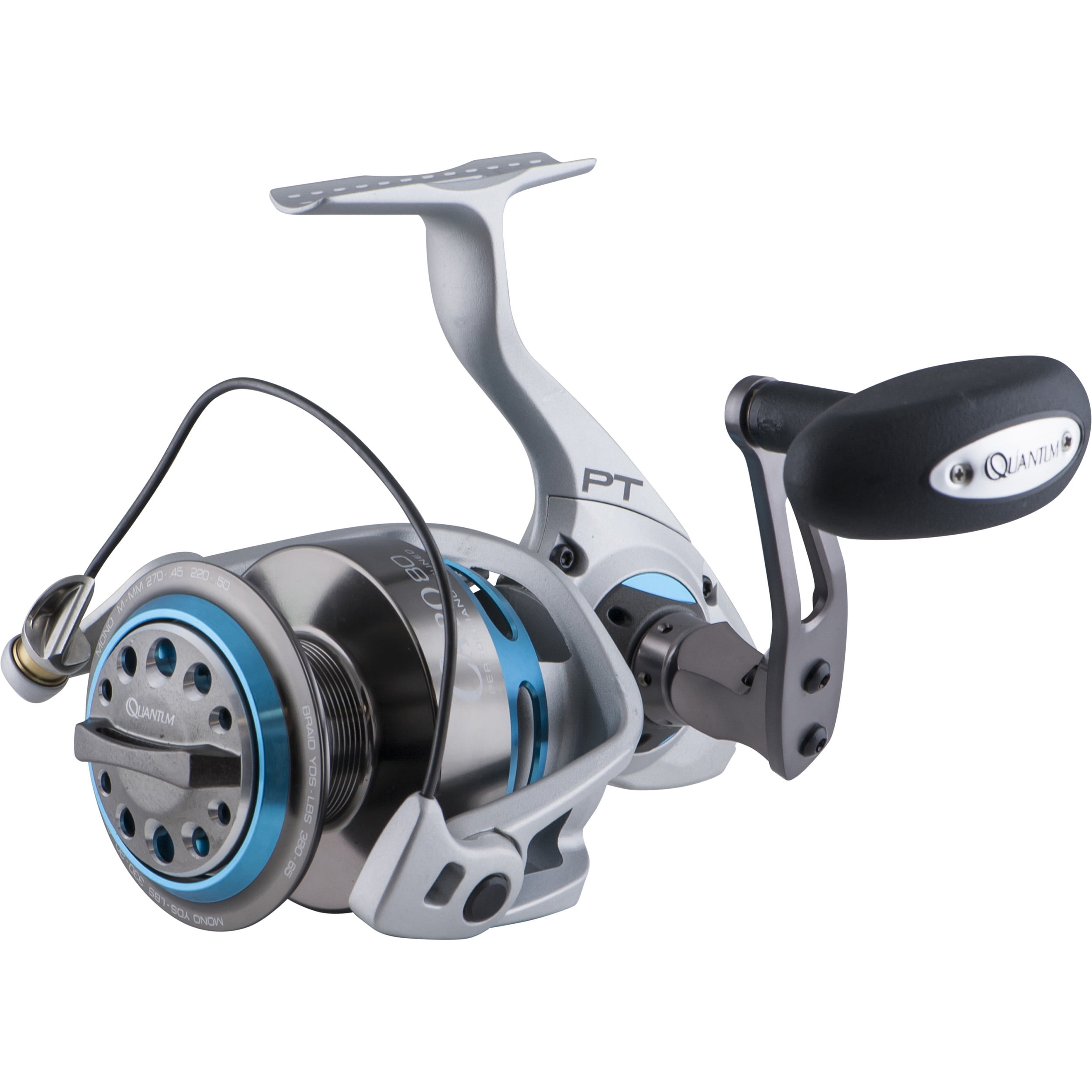 Quantum Cabo Saltwater Spinning Fishing Reel, Size 80 Reel, Silver/Blue ...