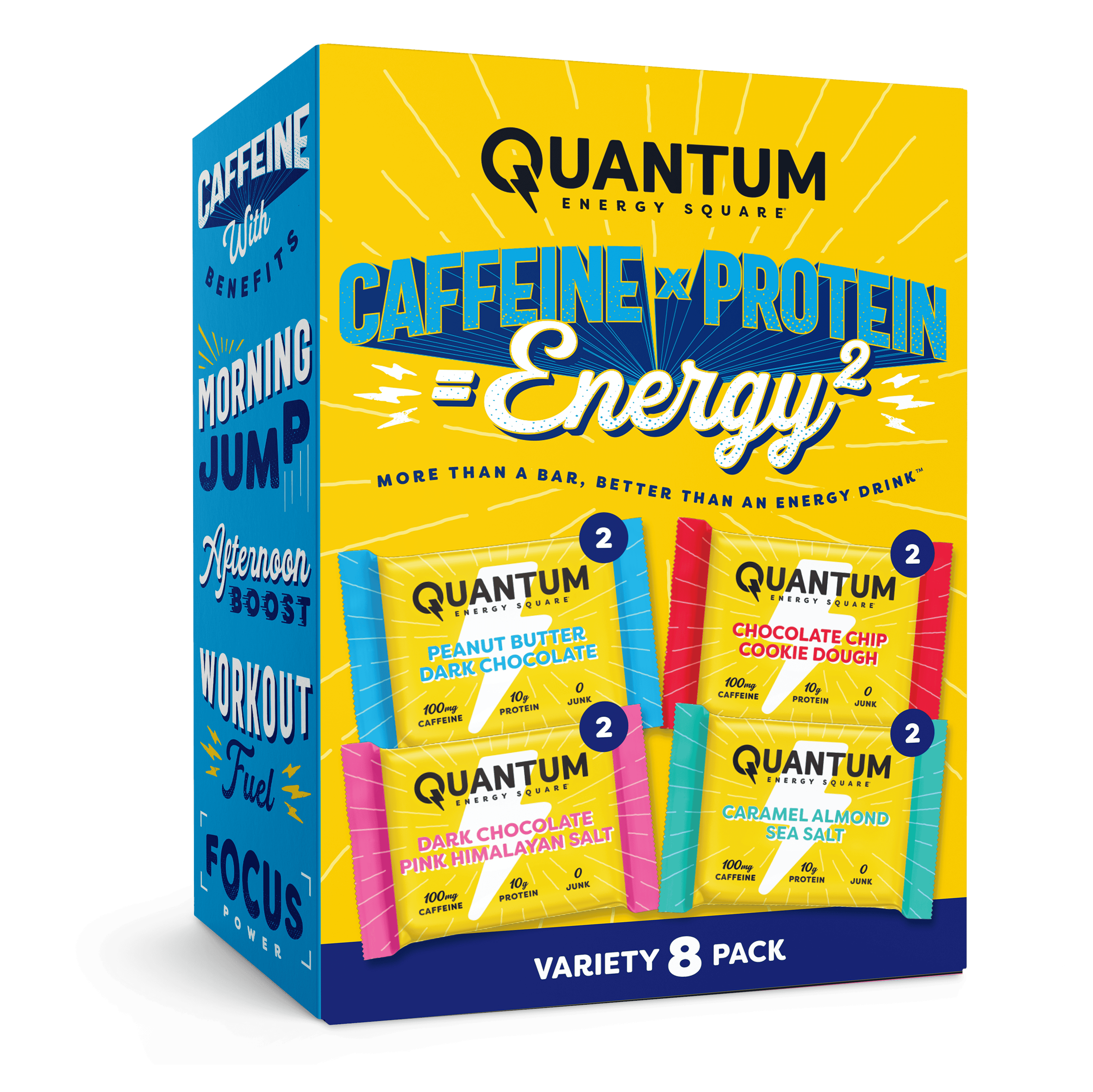 Quantum Energy Square: Energy Bar with Caffeine & 10g Protein ...