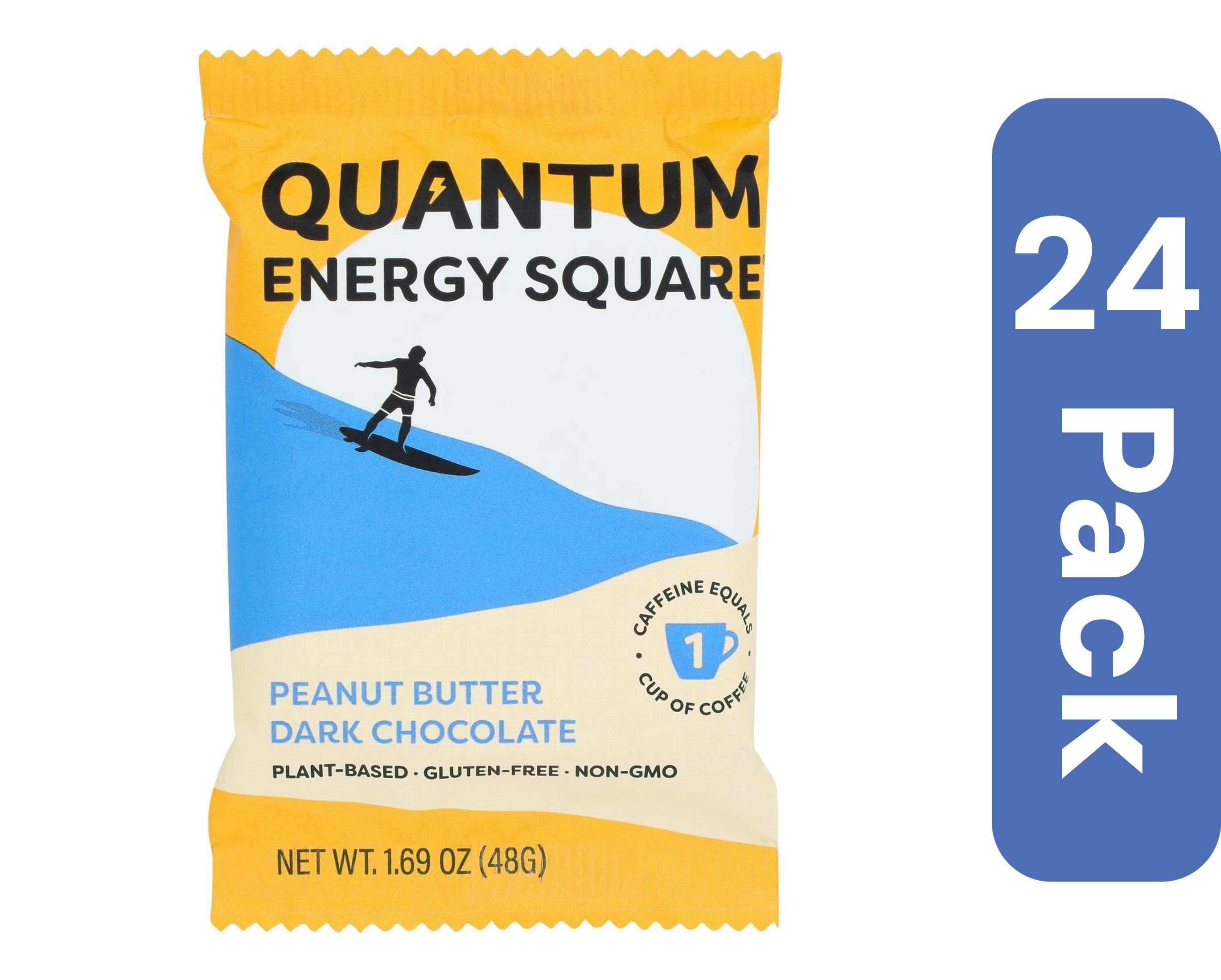 Quantum Energy Squares Bar Peanut Butter Dark 1.69 oz (Pack Of 24 ...