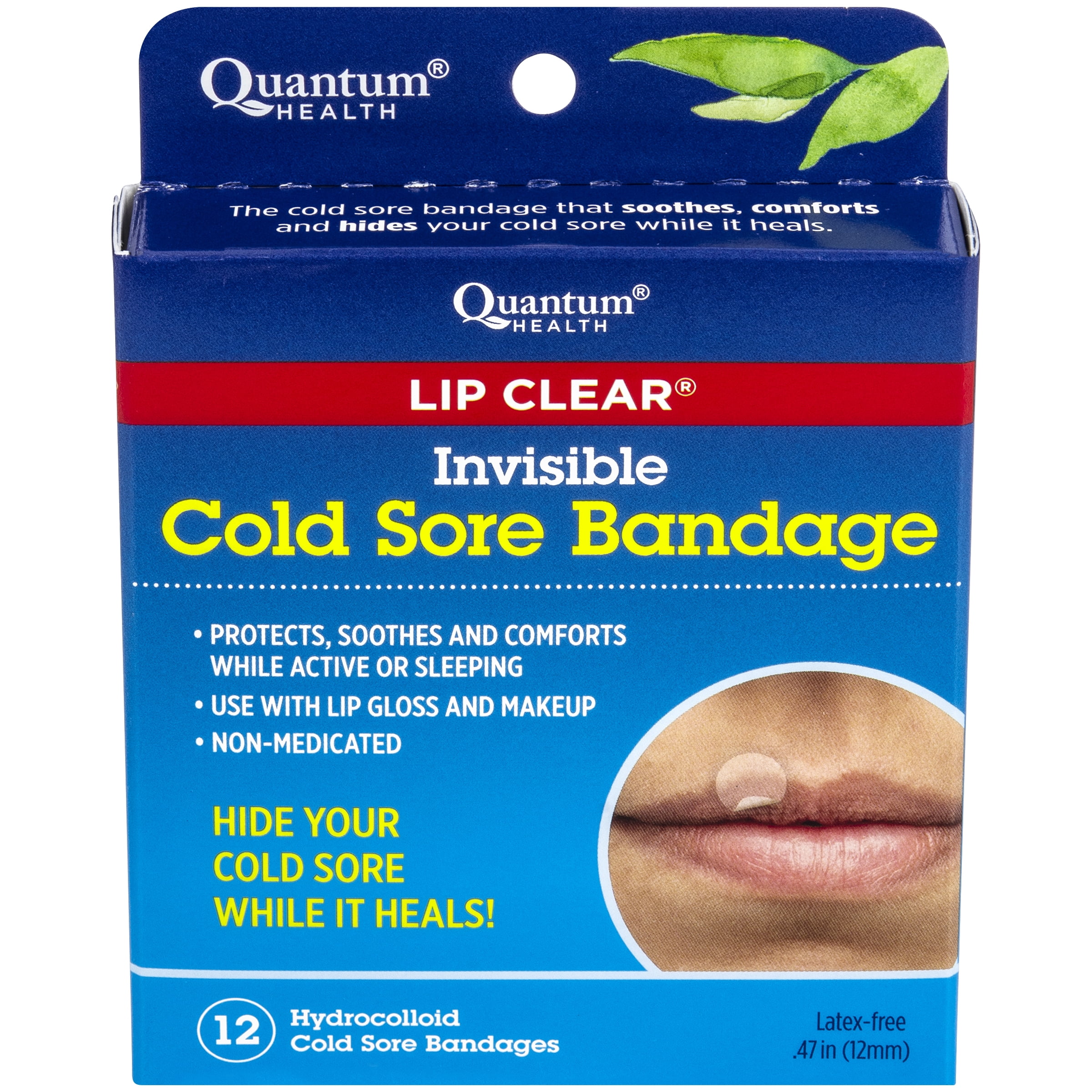 Quantum Health Lip Clear Invisible Cold Sore Bandage Patch, 12 Ct HSA ...