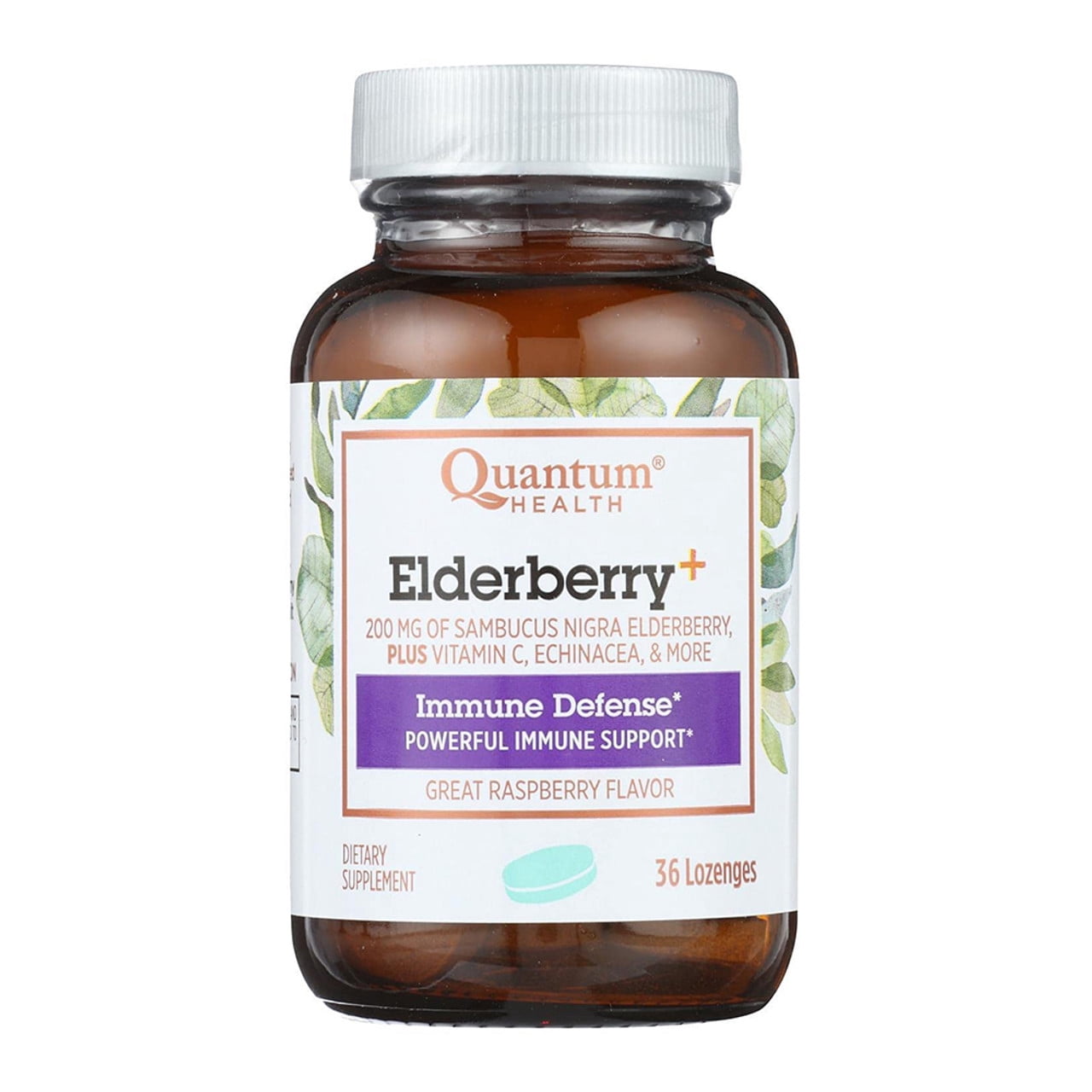Quantum Health Raspberry Elderberry Immune Defense LOzenges, 36 Ea ...