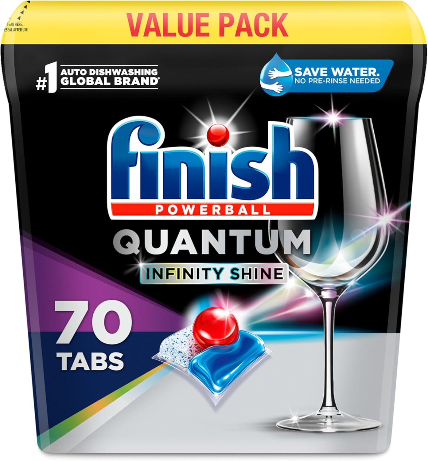 Quantum Infinity Shine Dishwasher Pods, No Pre-Rinse Dishwasher ...