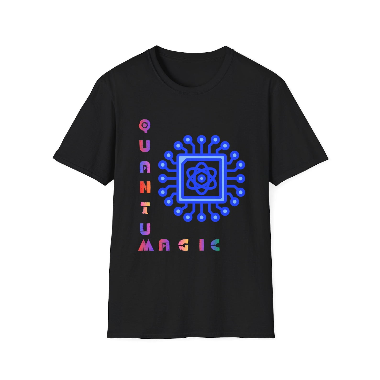 Quantum Magic Circuit Atom Graphic Tee, Science & Tech Retro Design ...