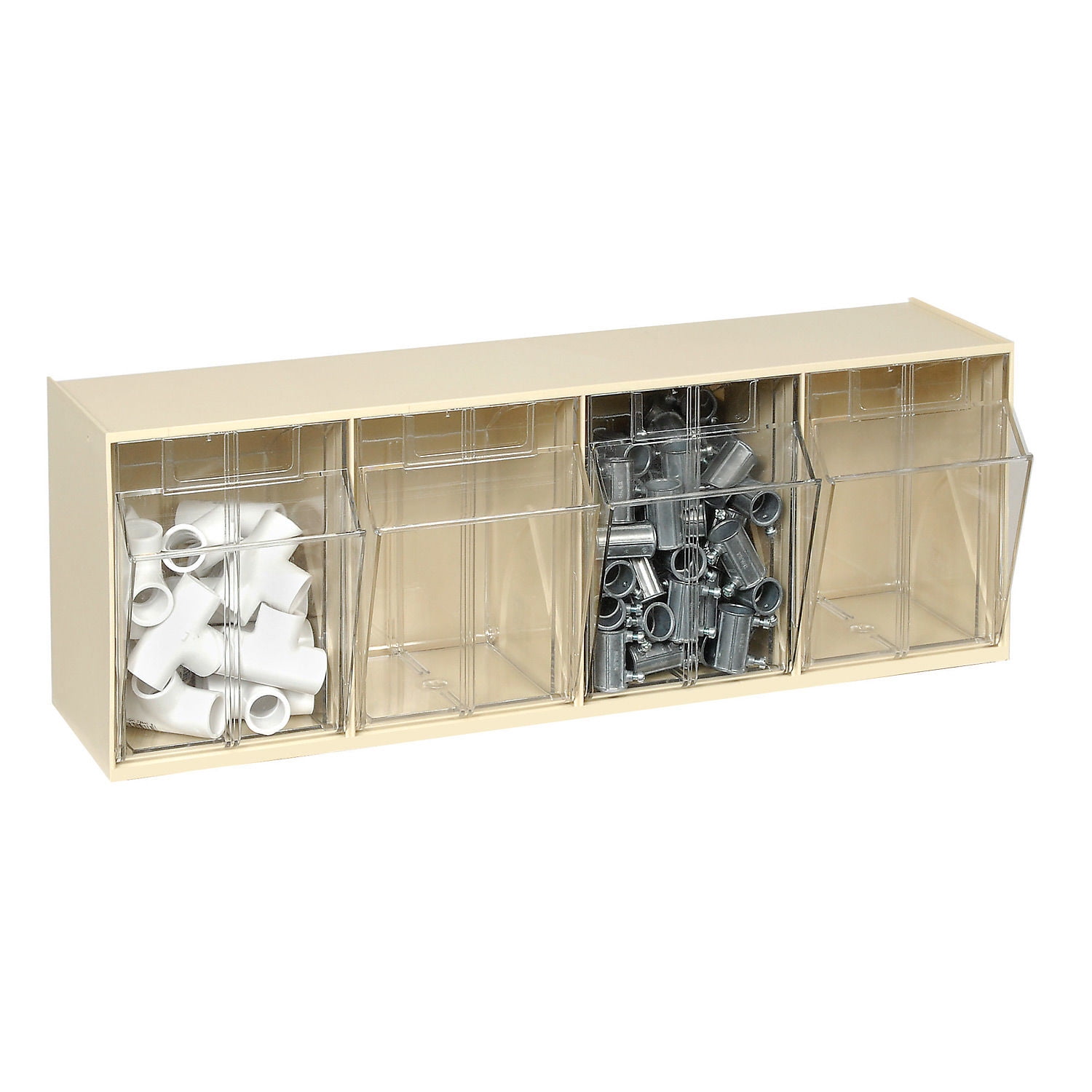 Quantum QTB304 Tilt Out Storage Bin- 4 Compartments Ivory - Walmart.com