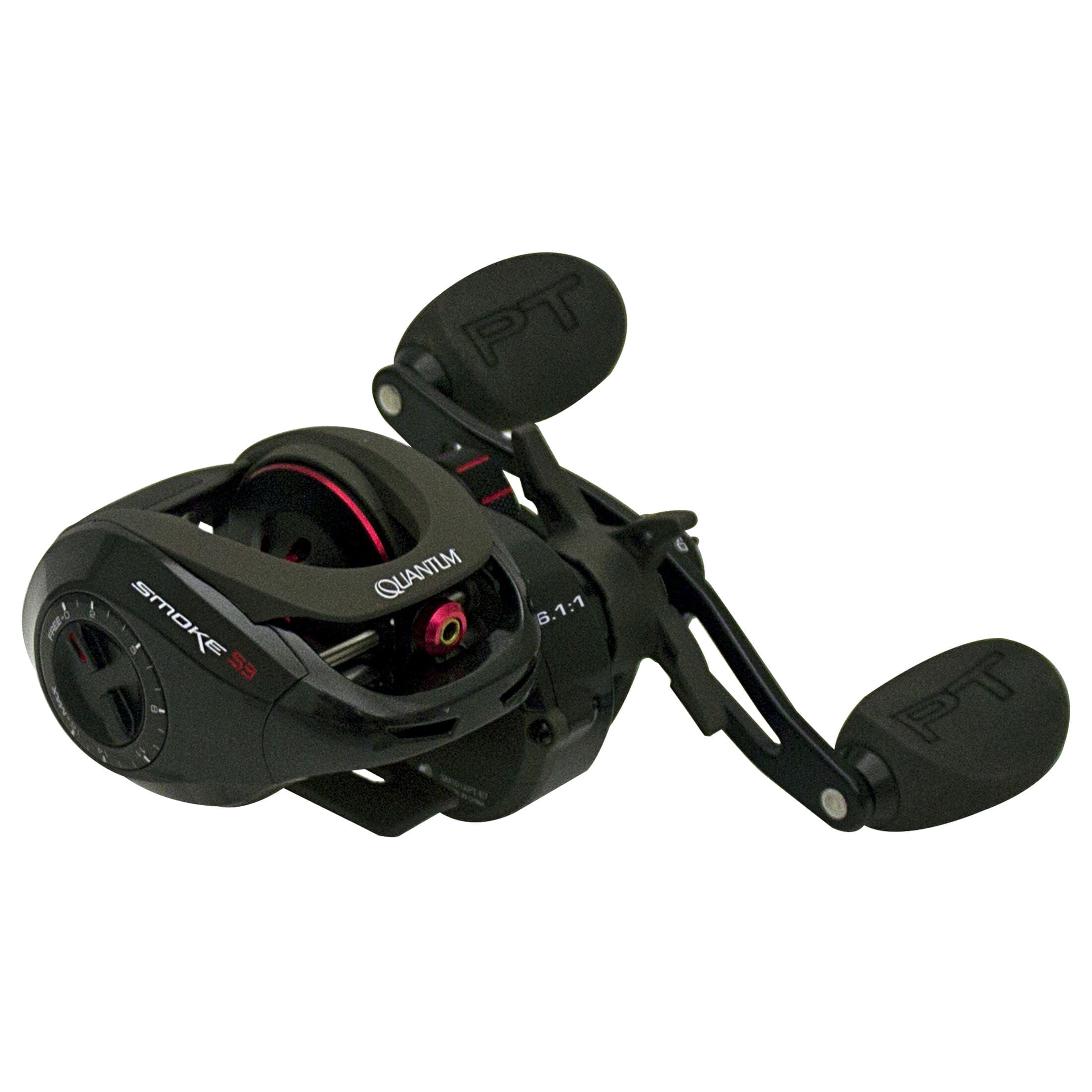 Quantum Smoke Baitcast Fishing Reel, Size 100 Reel, Left-Hand Retrieve ...