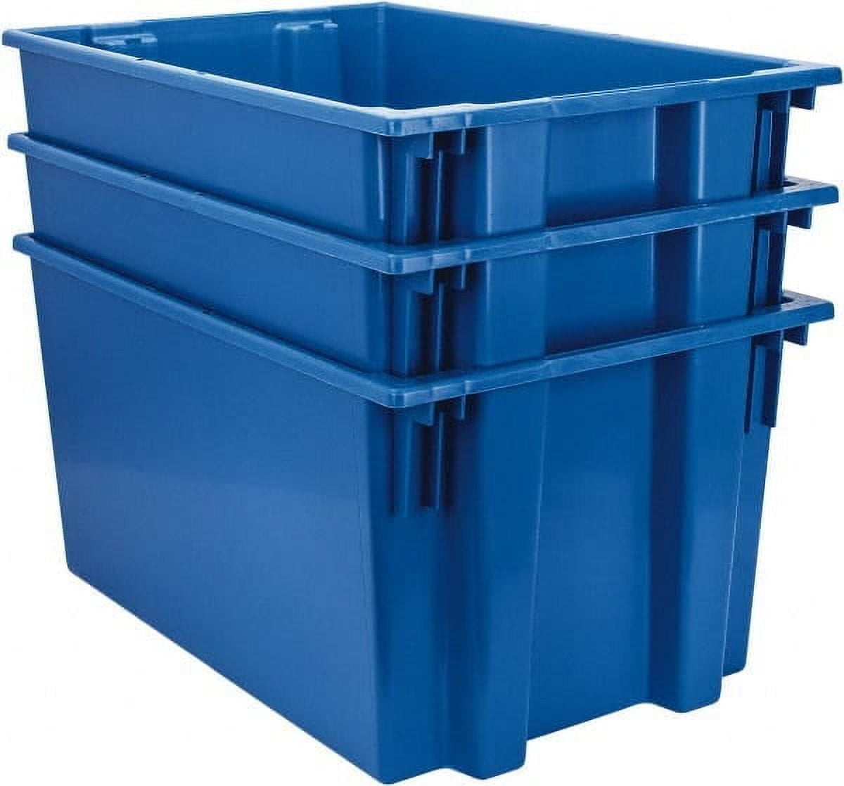 Quantum Storage 100 Lb Load Capacity Blue Polyethylene Tote Container ...