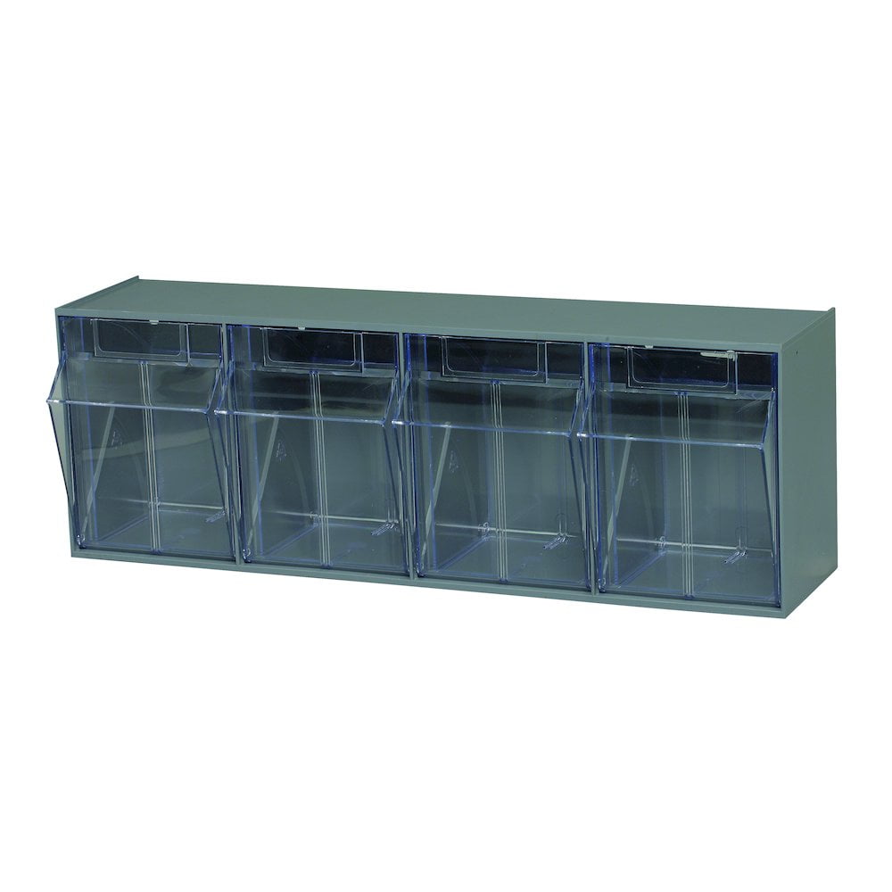 Quantum QTB304 Tilt Out Storage Bin- 4 Compartments Gray - Walmart.com
