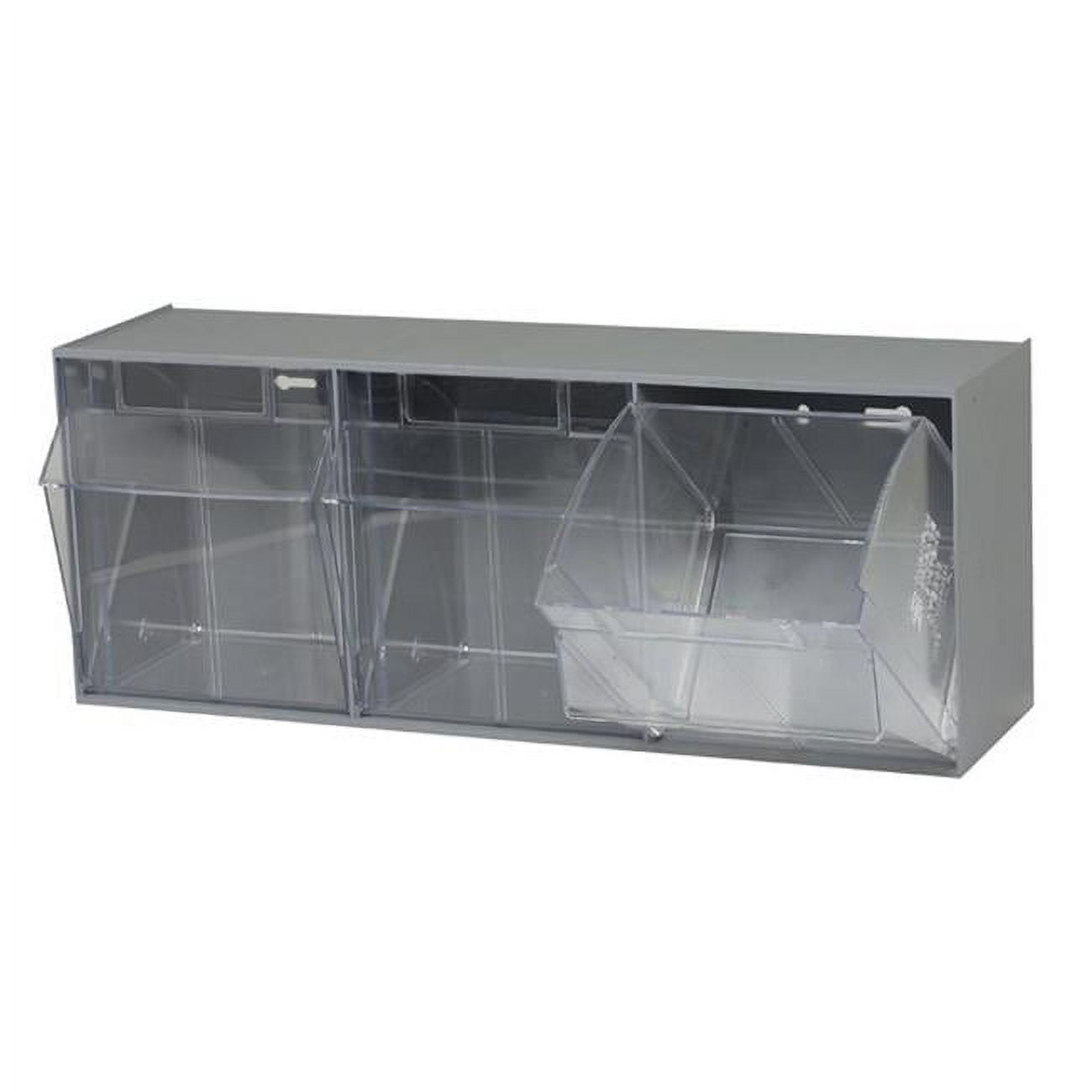 Quantum Storage Clear Tip Out Bins- Gray - 7.75 x 23.62 x 9.5 in ...