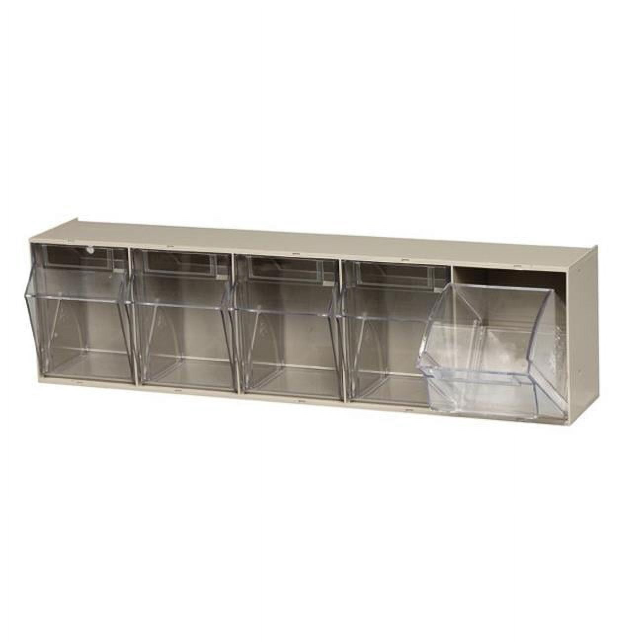 Quantum Storage Clear Tip Out Bins - Ivory - 5.25 x 23.62 x 6.5 in ...