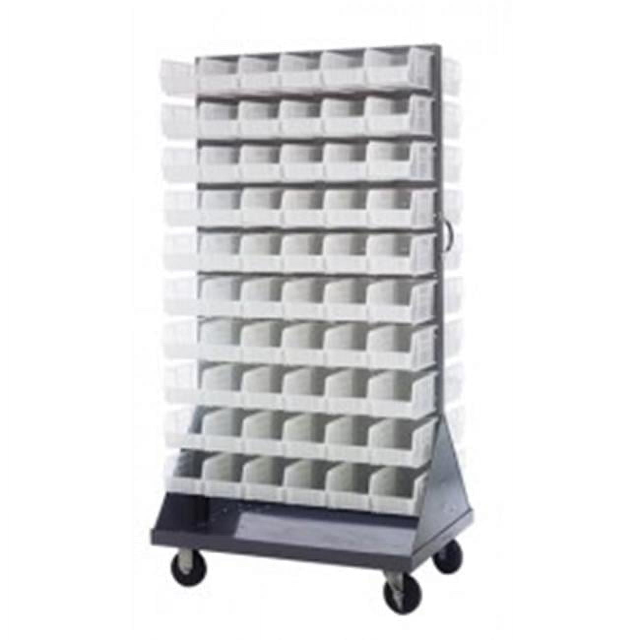 Quantum Storage Mobile Louvered Rack With 120 Bins Clear - Walmart.com