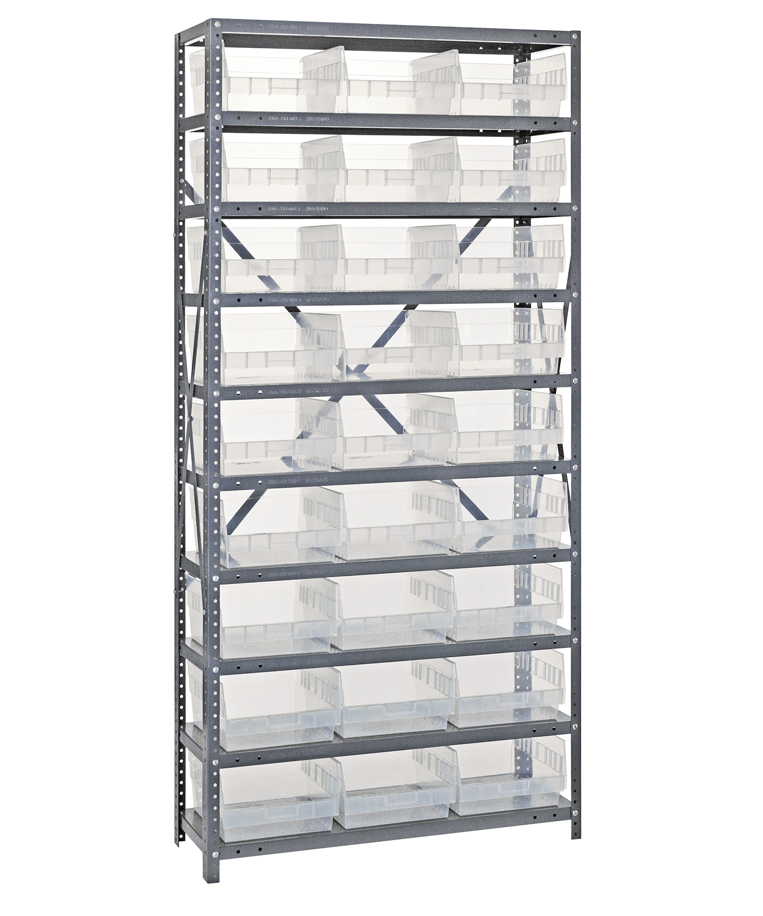 Quantum Storage Systems 1275-209CL Solid Heavy Duty 10 Shelves 75" H x ...
