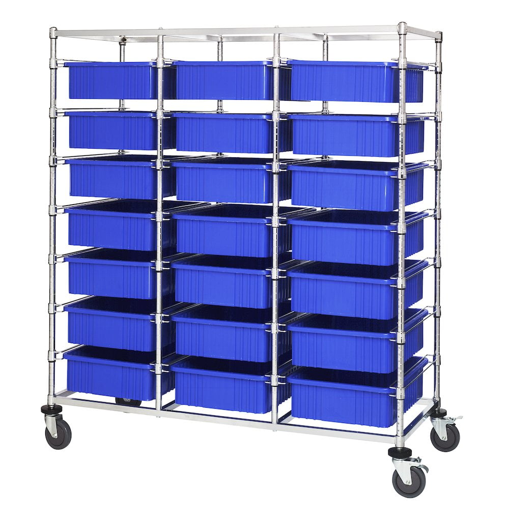 Quantum Storage Systems Bin Cart System in Carbon Steel Material, Chrome Color - Walmart.com