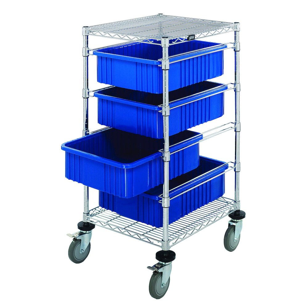 Bin Cart, mobile, 21"W x 24"L x 45"H, includes: (2) wire shelves, (4) 22-1/2"L x 17-1/2"W x 6"H ...