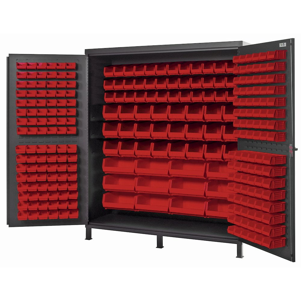 Heavy-Duty 72" Bin Cabinet, 72"W x 24"D x 84"H, 14 gauge all welded ...