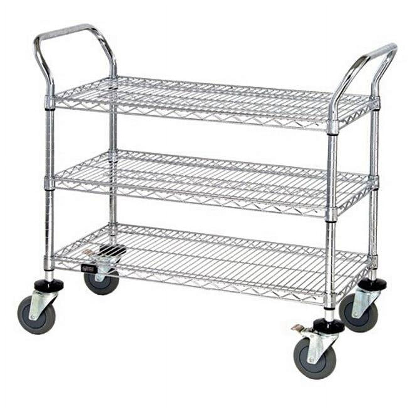 Quantum Storage WRC-1836-3 Wire Shelf Mobile Utility Carts - 18 x 36 in ...