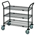 Quantum Storage Systems WRC-1848BK-3 Wire Utility Carts 3 Shelves Black ...