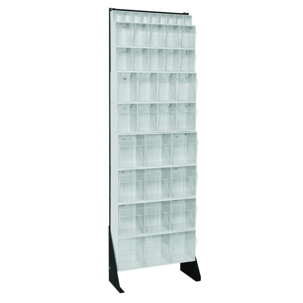 Tip Out Bin Floor Stand, single sided, 10"D x 23-5/8"W x 75"H, includes ...