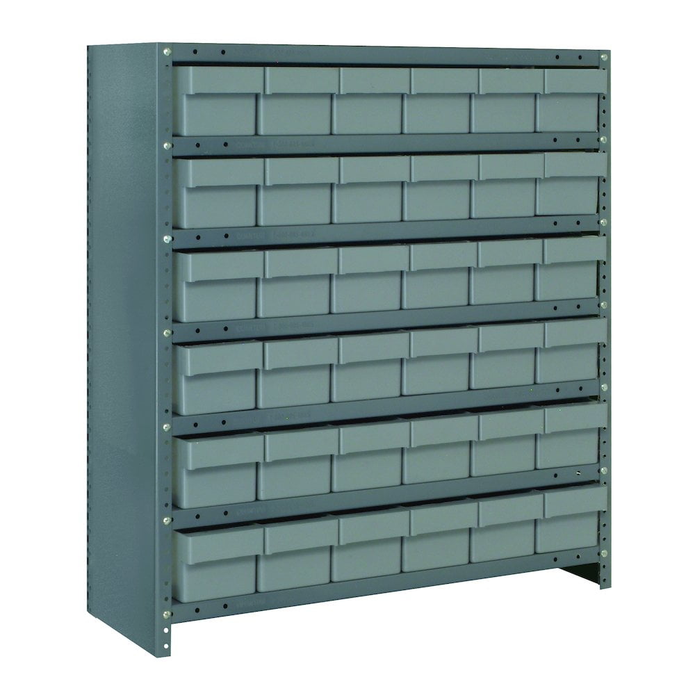 Quantum Storage Systems Enclosed Shelving Unit, Solid in Carbon Steel ...