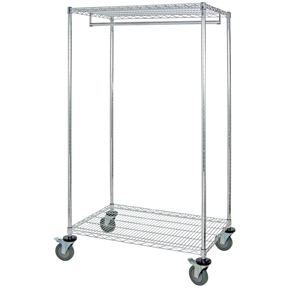 Wire Garment Rack, mobile, 36"W x 24"D x 69"H, 75 lbs. capacity on the ...