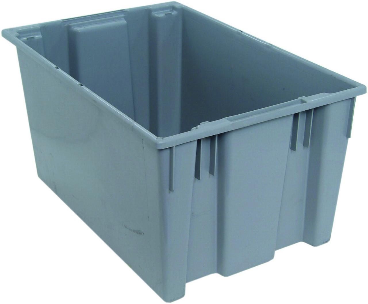Quantum Storage Systems Gray Plastic Stacking And Nesting Tote, 29-1/2 ...