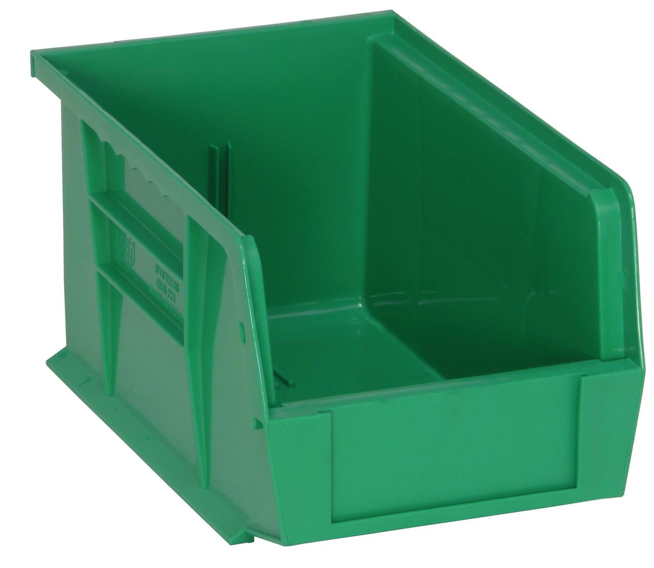 Quantum Storage Systems Green ULTRA Plastic Bin, Stacking Or Hanging, 6 ...