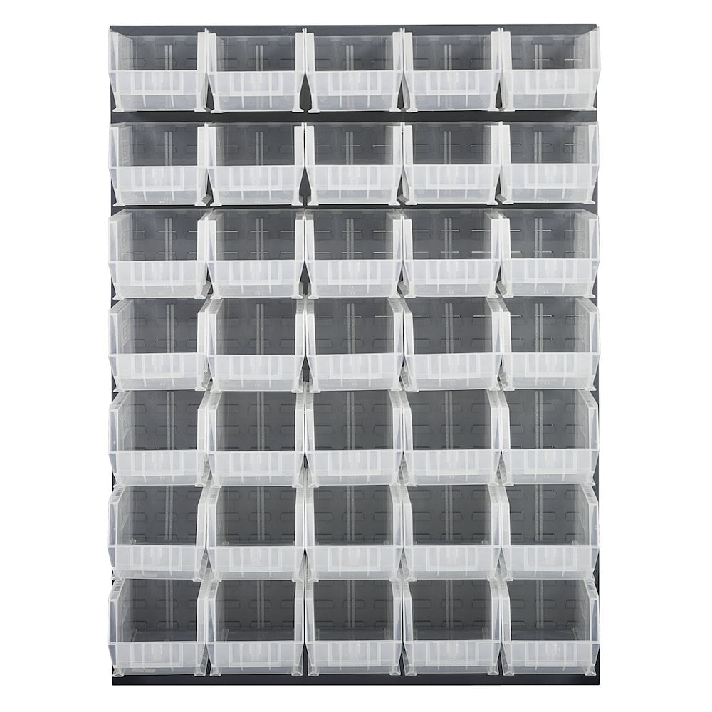 Quantum Storage QLP-4861-240-35CL Gray Louvered Panel with Plastic Bins ...