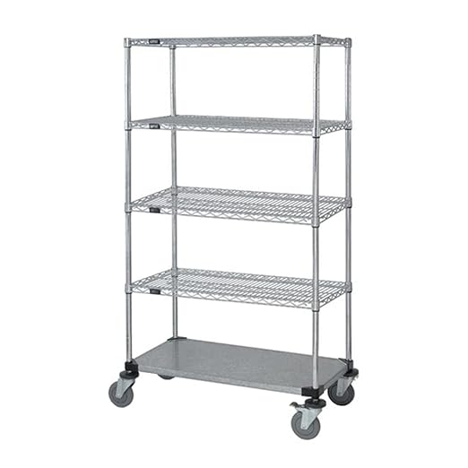 Quantum Storage Systems M2436P46E Wire Enclosed Panel Cart Shelves ...