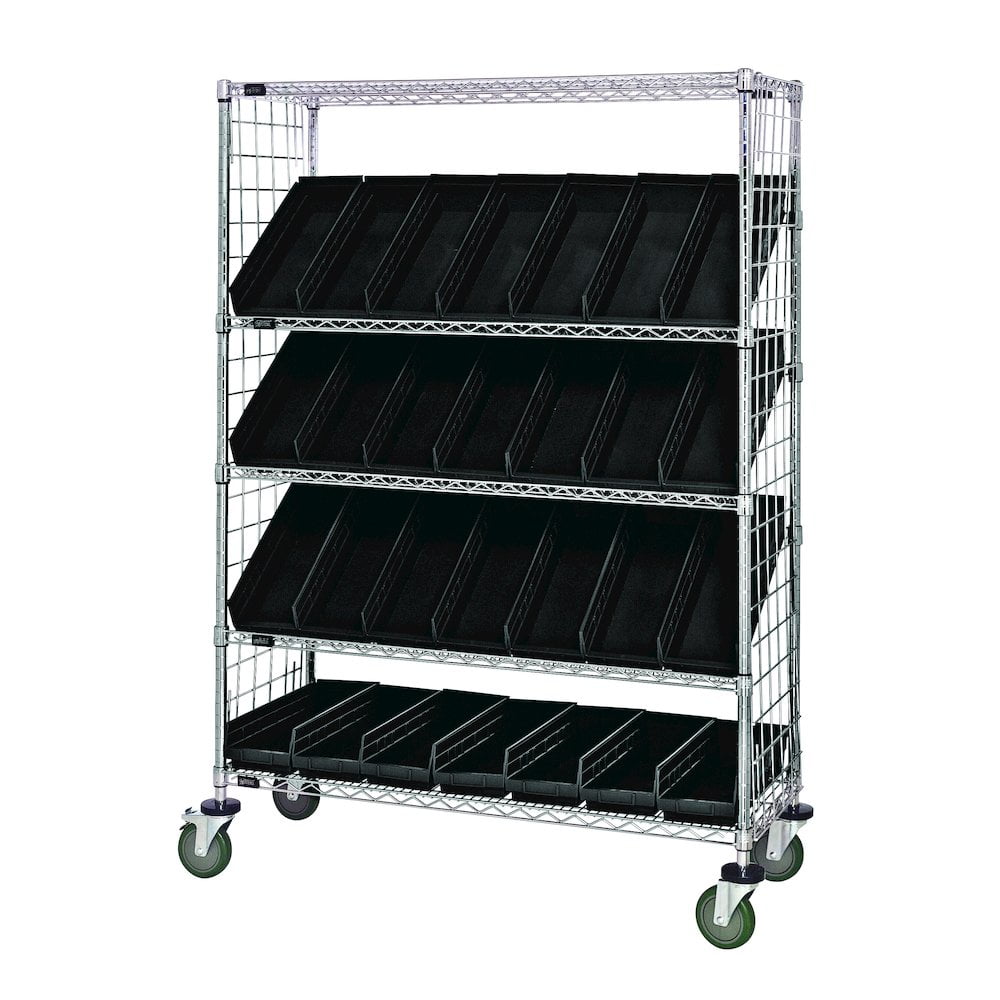 Slanted Shelf Enclosure Cart, 36"W x 18"D x 69"H, 1200 lbs load ...