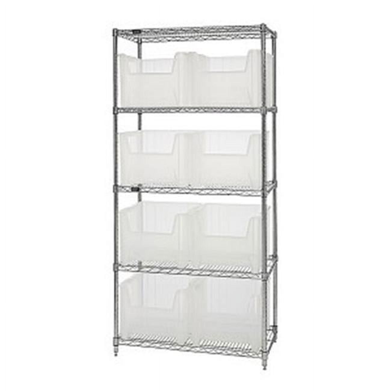 Quantum Storage Systems QTM WR5-800CL Wire Shelving Unit, Clear ...