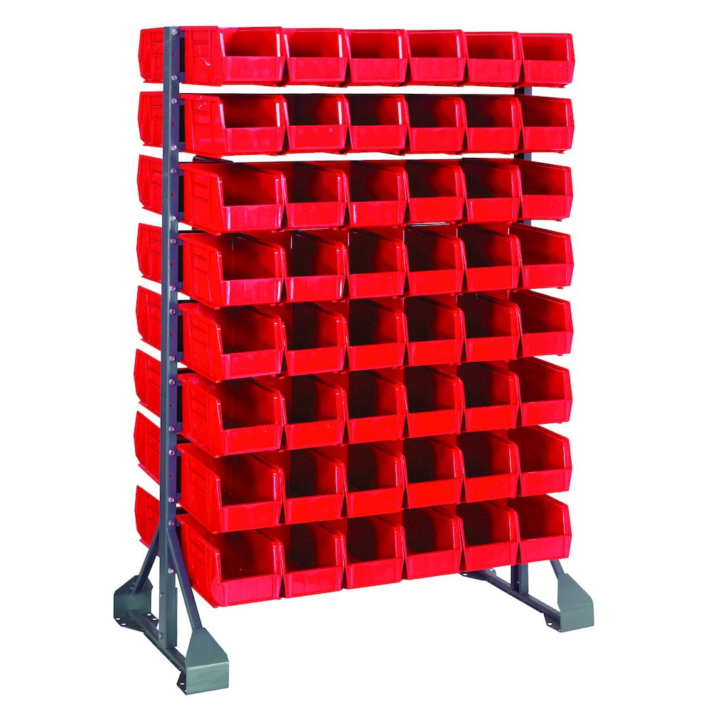 Quantum Storage Systems QRU-16D-230-96RD Solid Double Sided Rail Bins Racks 12 Shelves 53" H x ...