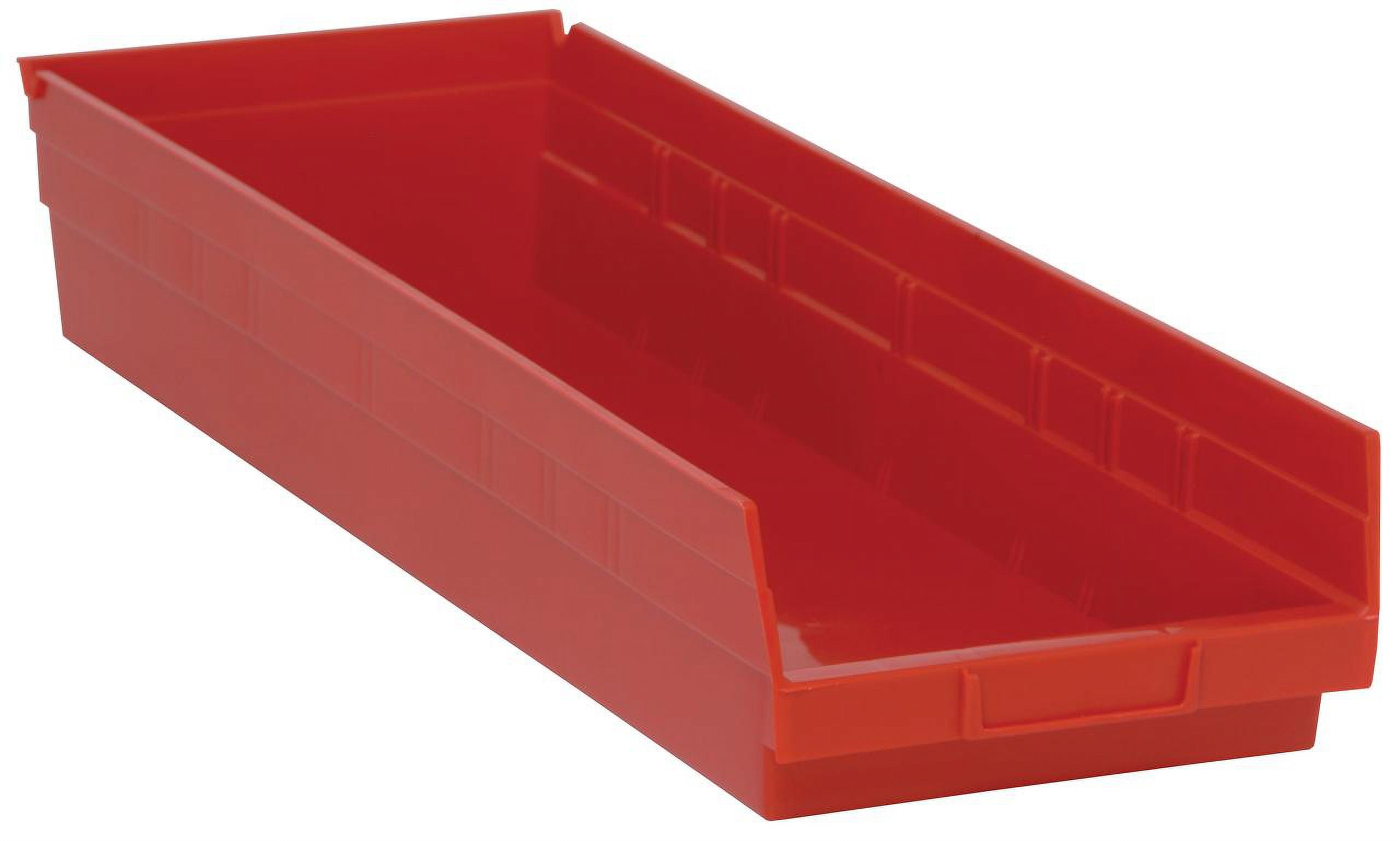 Quantum Storage Systems Red Plastic Economy Shelf Bin, Nesting, 23-5/8"W X 8-3/8"D X 4"H ...