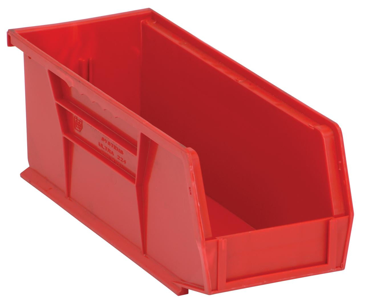 Quantum Storage Systems Red ULTRA Plastic Bin, Stacking Or Hanging, 4-1 ...