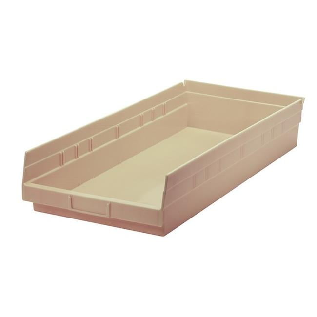 Quantum Storage QSB116IV Economy 4 in. Shelf Bin, Ivory - 23.62 x 11.12 ...