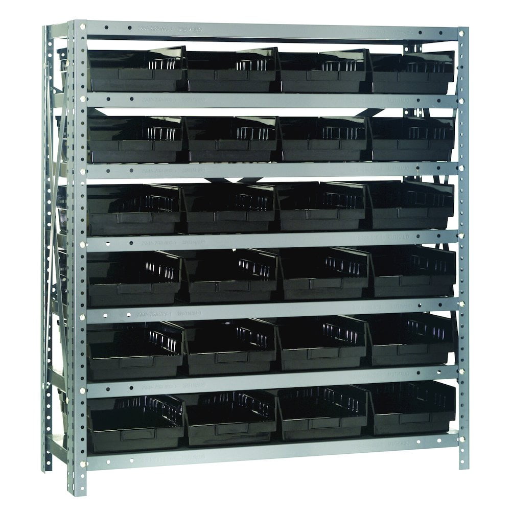 Quantum Storage Systems 1839-108BK Solid Heavy Duty 7 Shelves 39" H x ...
