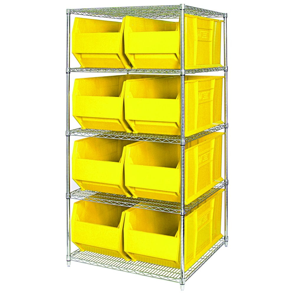 Quantum Storage Systems WR5-997YL Wire Heavy Duty 5 Shelves 74" H x 60 ...