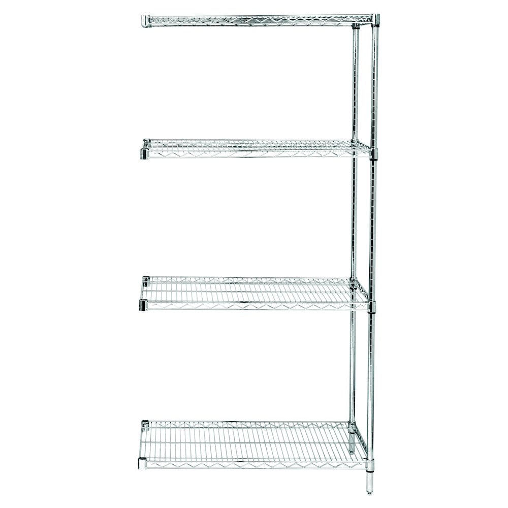 Quantum Storage AD54-1424C 4-Shelf Chrome Wire Shelving Add-On Kit - 14 ...
