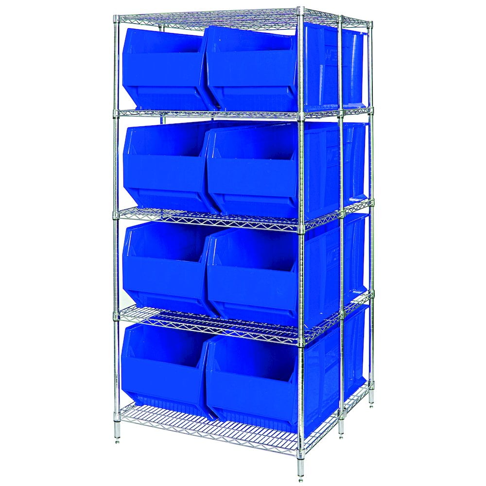 RackBin 42" Container Wire Shelving System, 42"D x 54"W x 86"H ...
