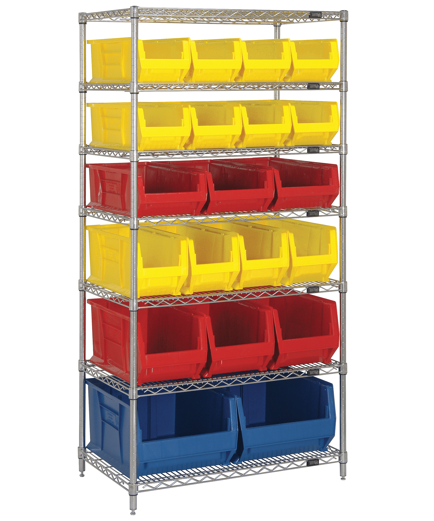 Quantum Storage Systems WR7-20-MIX Wire Heavy Duty 7 Shelves 74" H x 36 ...
