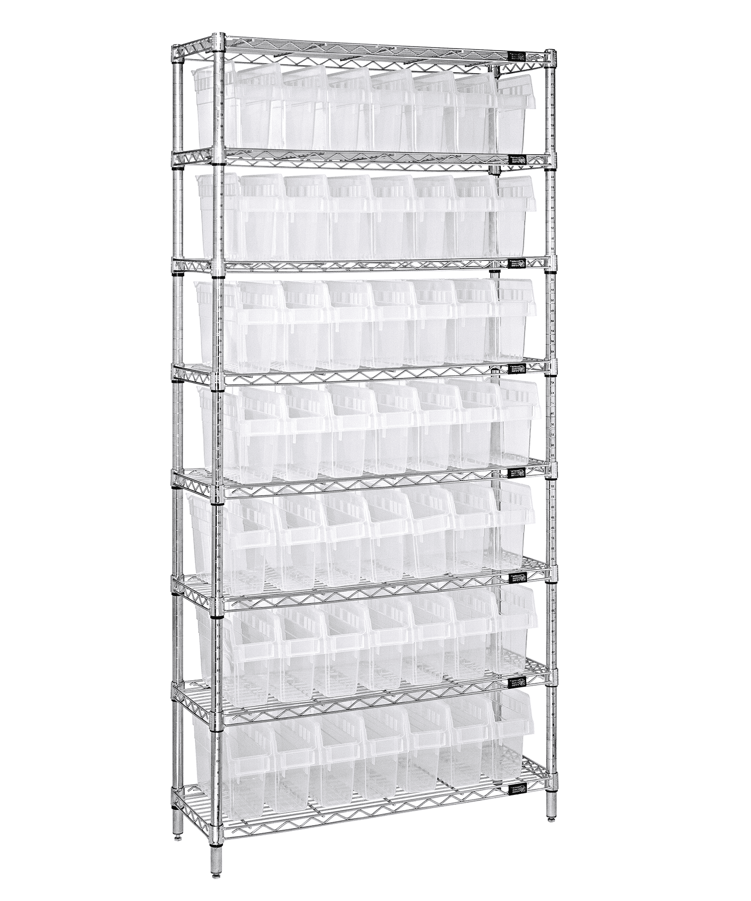 Quantum Storage Systems WR8-803CL Wire Heavy Duty 8 Shelves 74" H x 36 ...