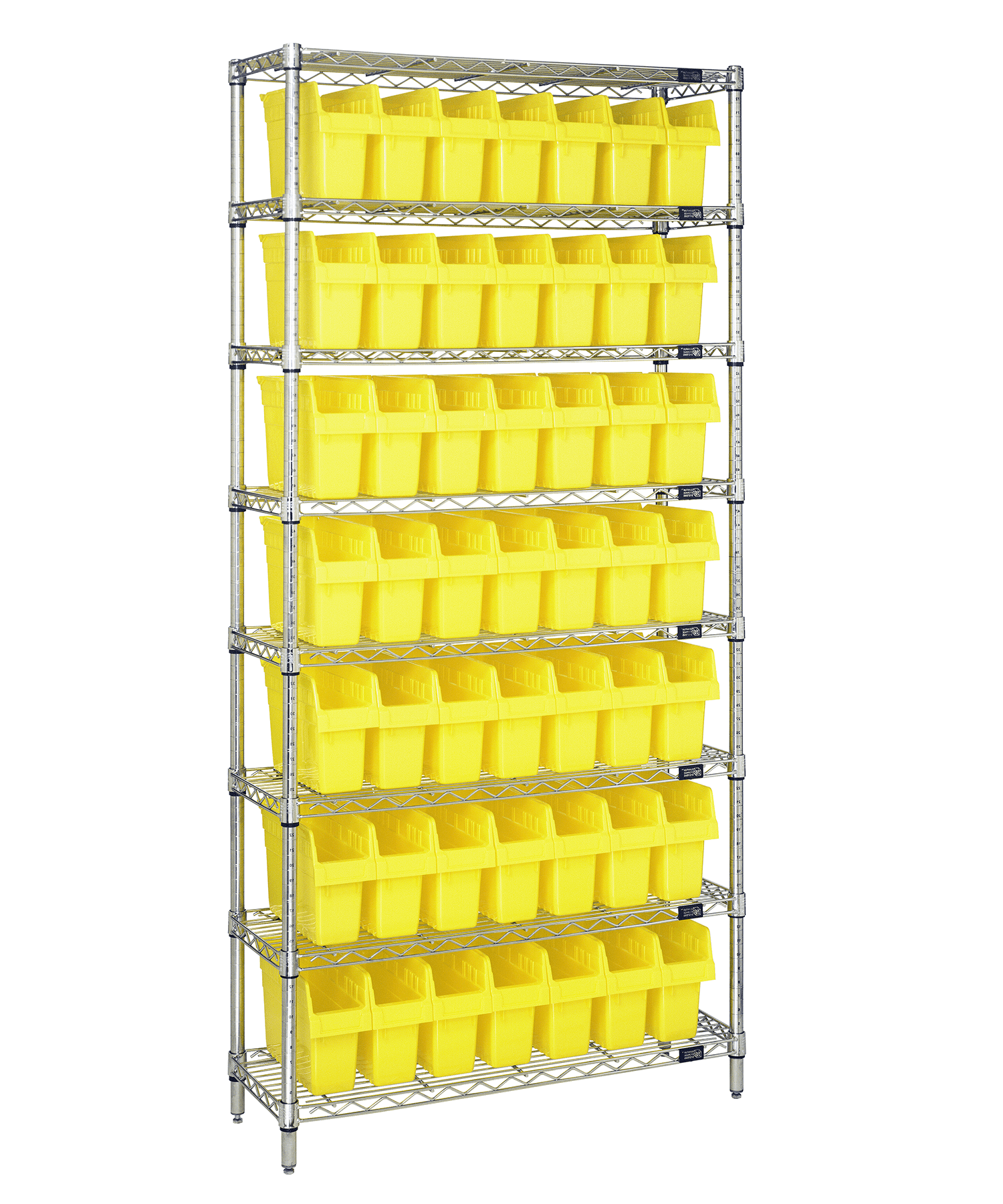 Quantum Storage Systems WR8-803YL Wire Heavy Duty 8 Shelves 74" H x 36 ...